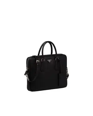 Prada Saffiano Leather Briefcase - Black