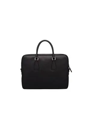 Prada Saffiano Leather Briefcase - Black