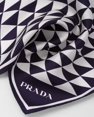 Prada Printed Silk Twill Scarf 90x90
