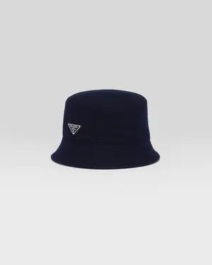 Prada Loden Bucket Hat - Navy