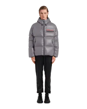 Prada Light Nylon Hooded Puffer Jacket