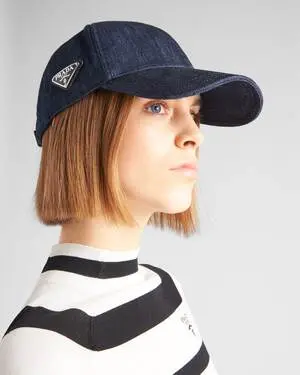 Prada Denim Baseball Cap - Navy