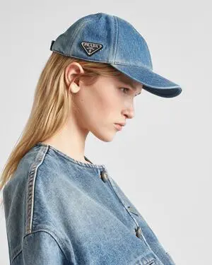 Prada Denim Baseball Cap - Light Blue