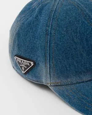 Prada Denim Baseball Cap - Light Blue