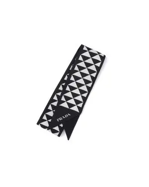 Prada Printed Silk Neck Tie - Black