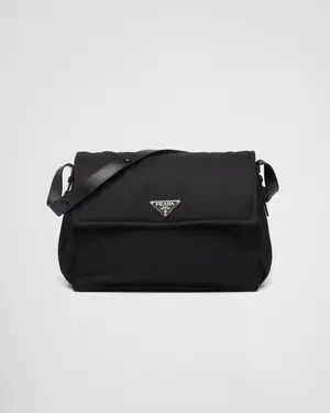 Prada Large Padded Re-nylon Shoulder Bag - Black
