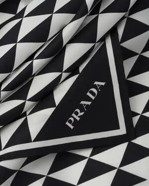 Prada Printed Silk Twill Scarf 90x90