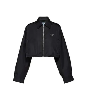 Prada Re-nylon Cropped Blouson Jacket - Black