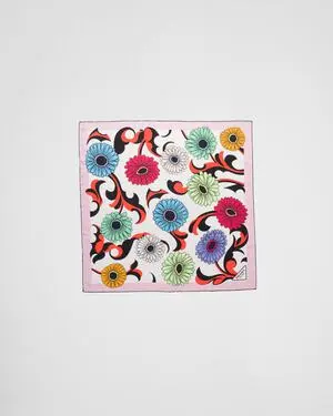 Prada Printed Silk Twill Scarf 90x90