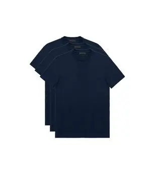 Prada Three Pack Cotton Jersey T-shirts - Blue