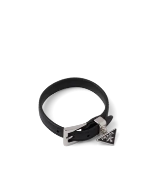 Prada Saffiano Leather Bracelet - Black