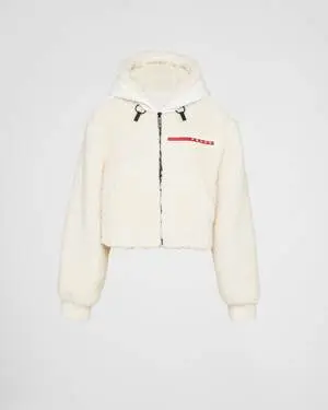 Prada Cropped Double Fleece Jacket - White/white
