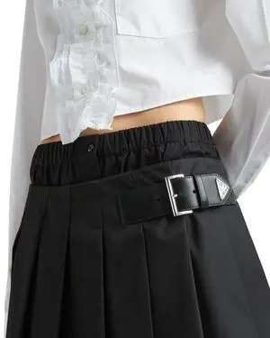 Prada Pleated Re-nylon Miniskirt