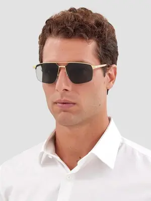 Cartier Santos Evolution 60mm Platinum-plated Navigator Sunglasses