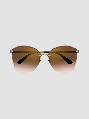 Cartier Panthère Classic 24k-gold-plated Butterfly Sunglasses