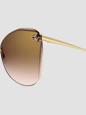 Cartier Panthère Classic 24k-gold-plated Butterfly Sunglasses