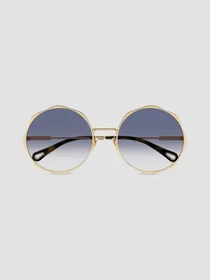 Chloé Honoré 59mm Round Sunglasses - Blue Gradient
