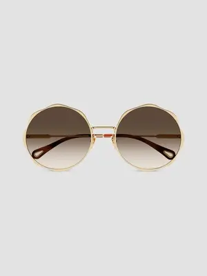Chloé Honoré 59mm Round Sunglasses - Brown Gradient