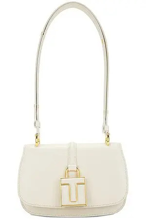 TOM FORD 001 Lock Mini Flap Bag In White