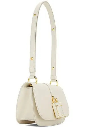TOM FORD 001 Lock Mini Flap Bag In White