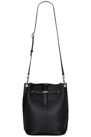 Saint Laurent Leather Bucket Bag In Black