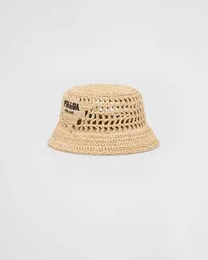 Prada Crochet Bucket Hat - Natural