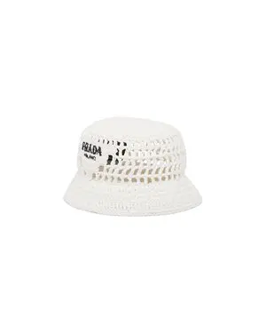 Prada Crochet Bucket Hat - White