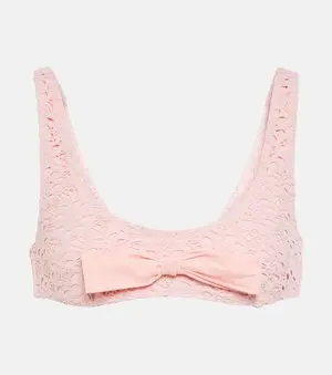 Giambattista Valli Bow-trimmed Bikini Top - Pink