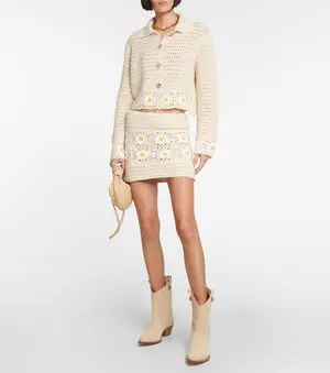 Alanui Daisy Crocheted Miniskirt - Multicoloured