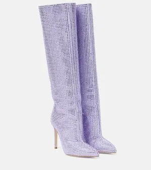 Paris Texas Holly Embellished Knee-high Boots - Purple