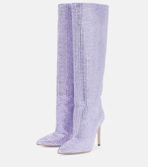 Paris Texas Holly Embellished Knee-high Boots - Purple