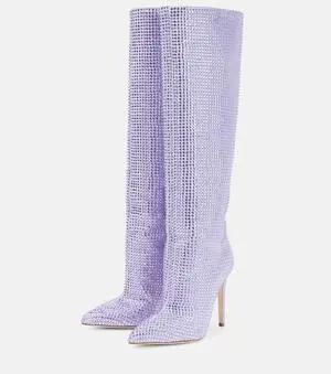 Paris Texas Holly Embellished Knee-high Boots - Purple