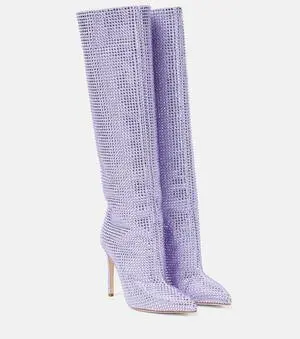 Paris Texas Holly Embellished Knee-high Boots - Purple