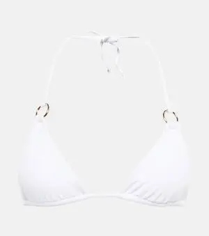 LOUISA BALLOU Mini Ring Bikini Top - White