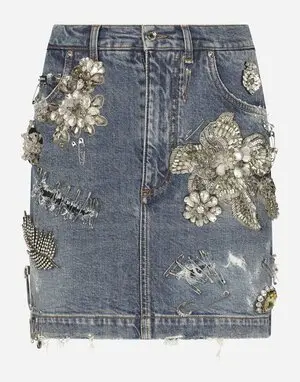 Dolce & Gabbana Patchwork Denim Miniskirt - Multicolor