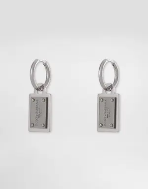 Dolce & Gabbana Logo Tag Earrings