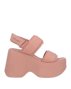 VIC MATIE Leather Wedge Sandals - Pink