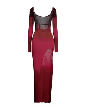 Gcds Maxi Dress Viscose Blend With Metallic Accents