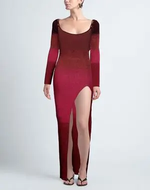 Gcds Maxi Dress Viscose Blend With Metallic Accents