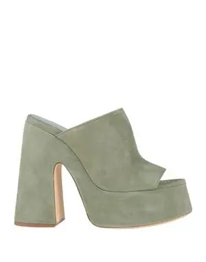 VIC MATIE Leather Platform Sandals - Green