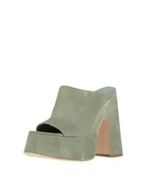 VIC MATIE Leather Platform Sandals - Green