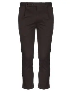 DANIELE ALESSANDRINI Pants Size Cotton, Elastane - Dark Brown