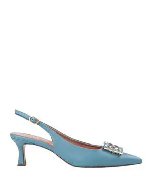 BIANCA DI Leather Slingback Pumps - Blue