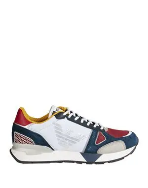 Emporio Armani Leather And Textile Sneakers - Navy Blue