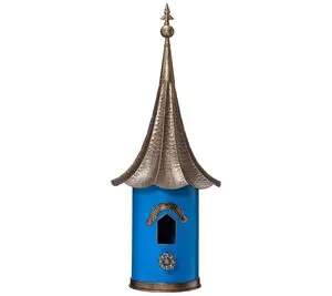 GLITZHOME 32' Turret Style Metal Pagoda Birdhou E - One-color