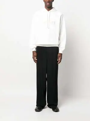 Sunnei Logo-embroidered Cotton Hoodie - White