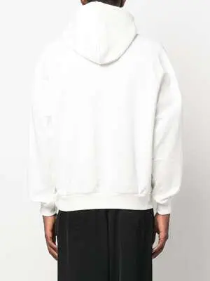 Sunnei Logo-embroidered Cotton Hoodie - White