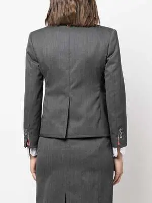 Thom Browne Single-breasted Wool Blazer - Grey