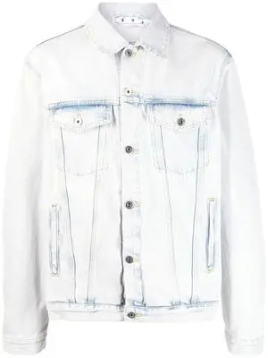 Off-White Bleached-effect Denim Jacket - Blue