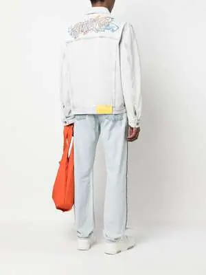 Off-White Bleached-effect Denim Jacket - Blue